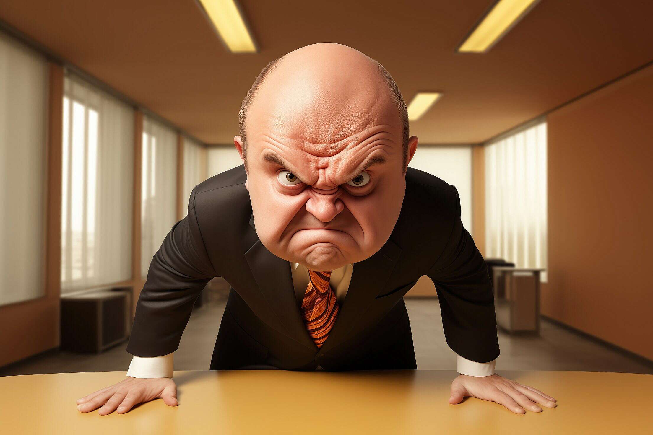 Angry Boss Funny Picture with Big Head Free Stock Photo | picjumbo