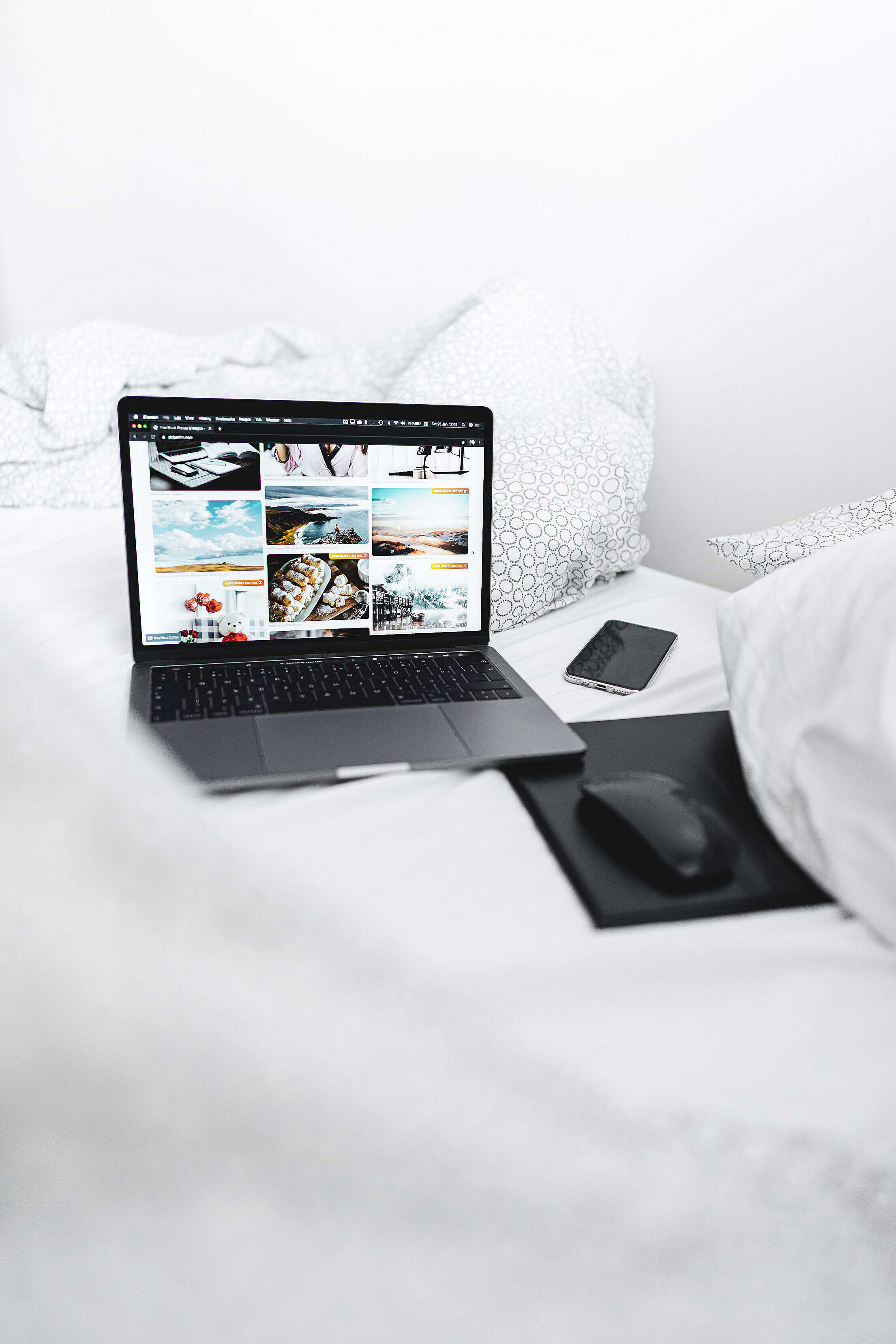 Bed Office Setup Free Stock Photo | picjumbo