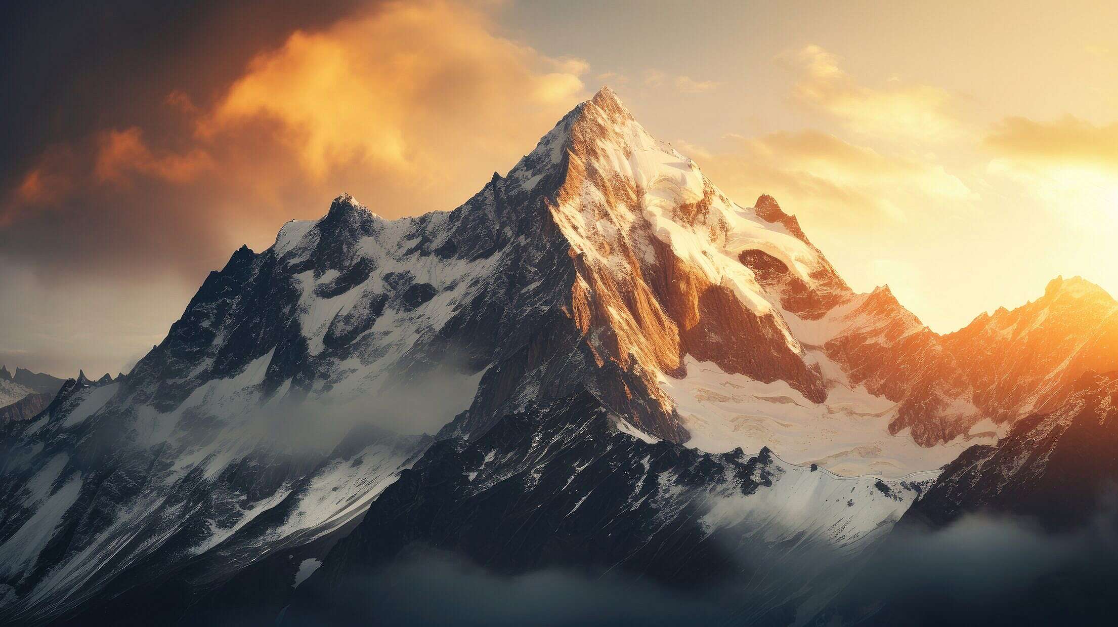 Big Mountains with Snowy Tops Free Stock Photo | picjumbo