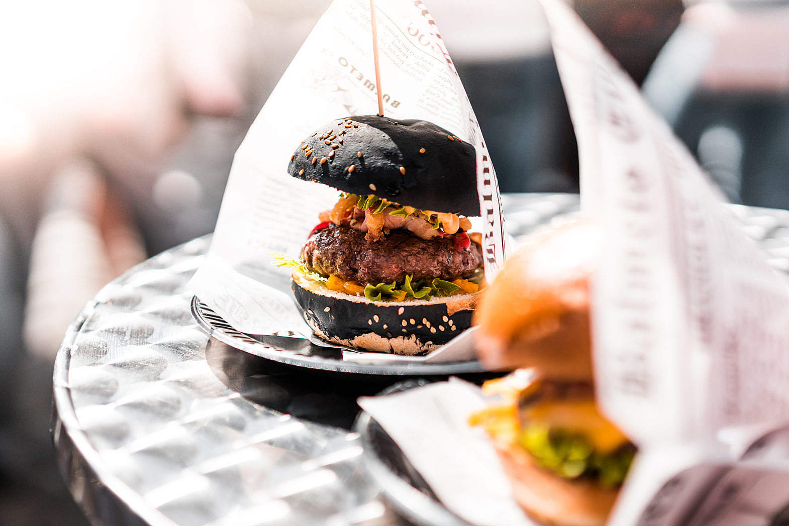 Black Color Burger Free Stock Photo | picjumbo