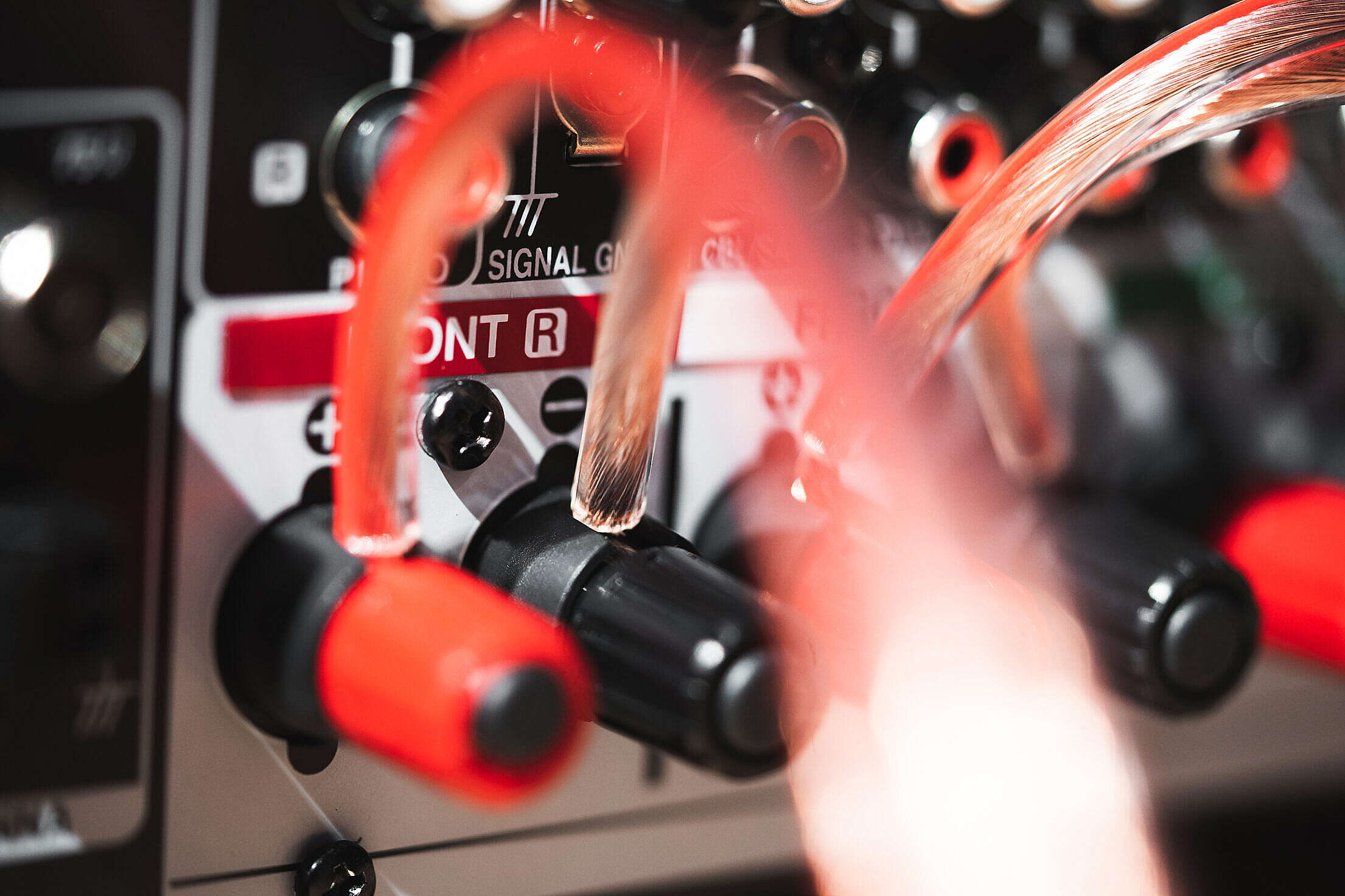 Close-up of Home Theatre Audio Receiver Cables Free Stock Photo | picjumbo