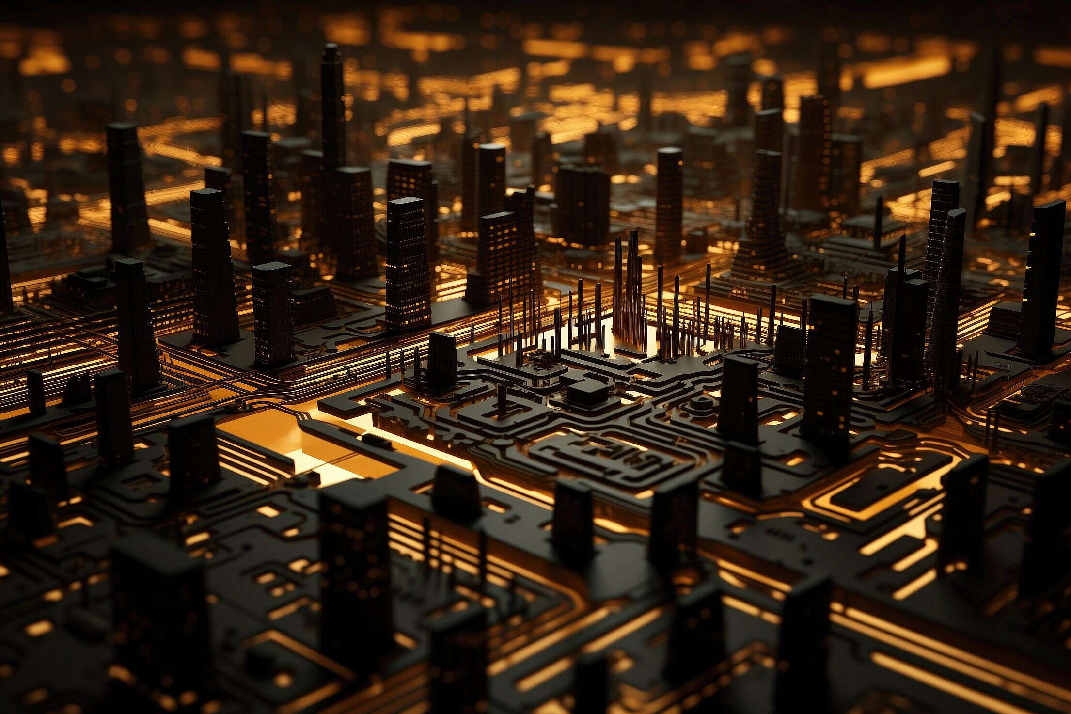 Computer Chip Looking Like a City Free Stock Photo | picjumbo