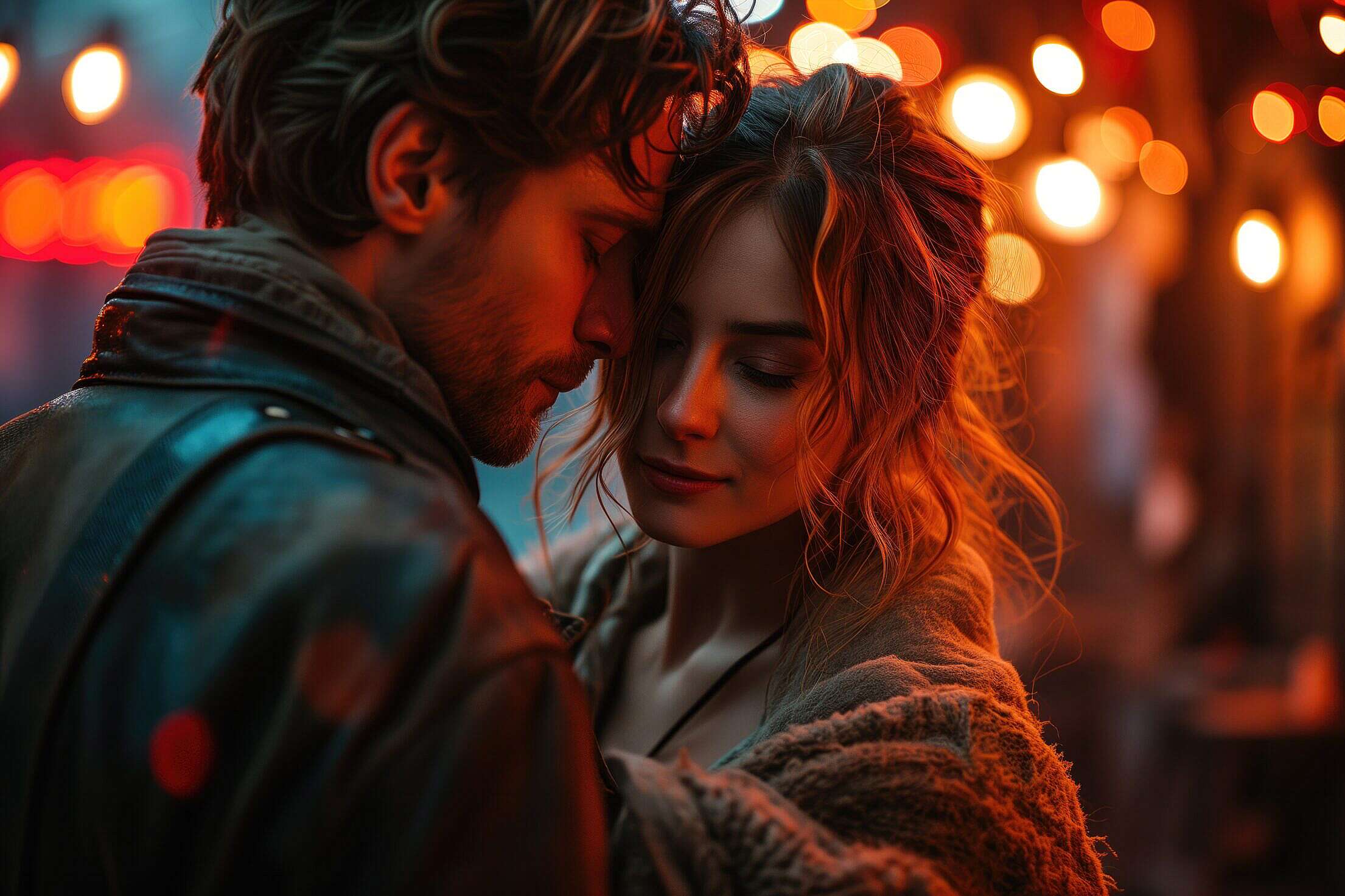 Couple Together Intense Moment Hugging in the City Free Stock Photo ...
