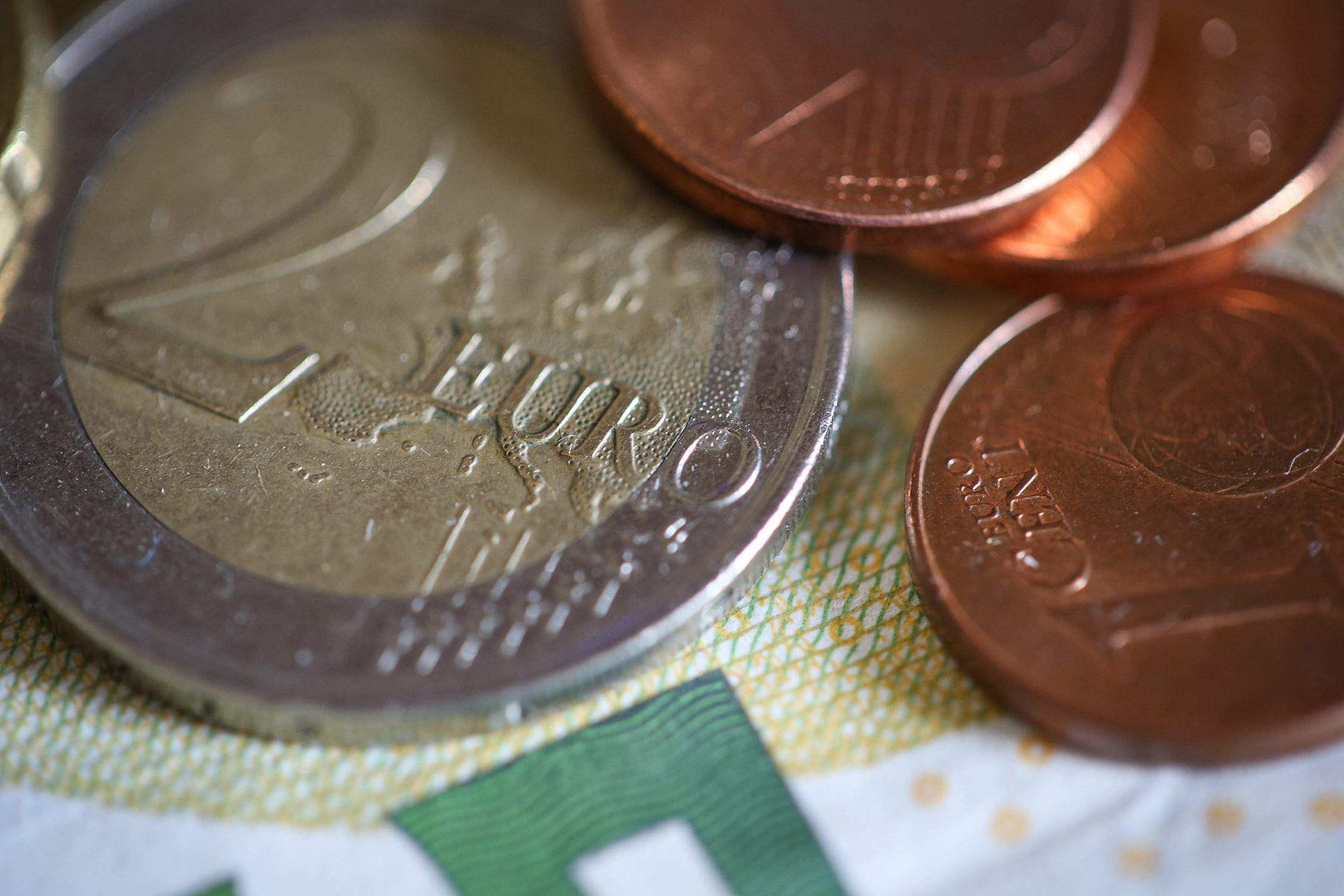 Euro € Coins Close Up Free Stock Photo | picjumbo