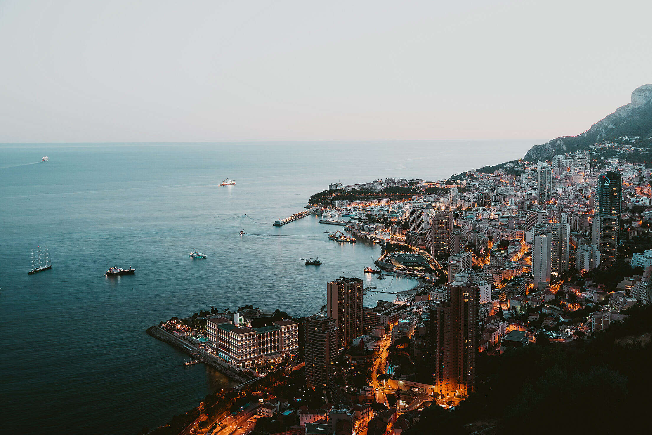 Faded Monaco Scenery Evening Dark Free Stock Photo | picjumbo