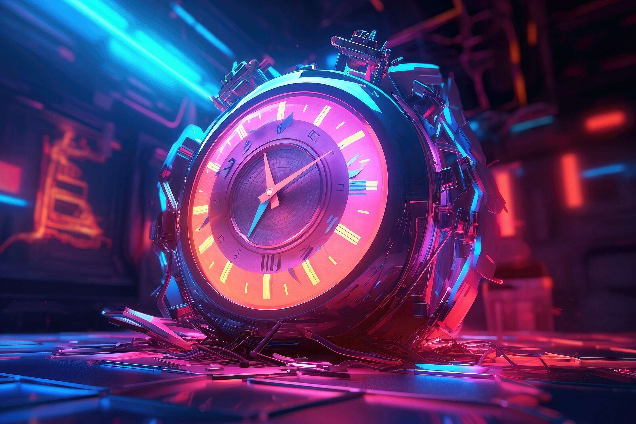 Futuristic Time Travel Digital Time Alarm Free Stock Photo | picjumbo