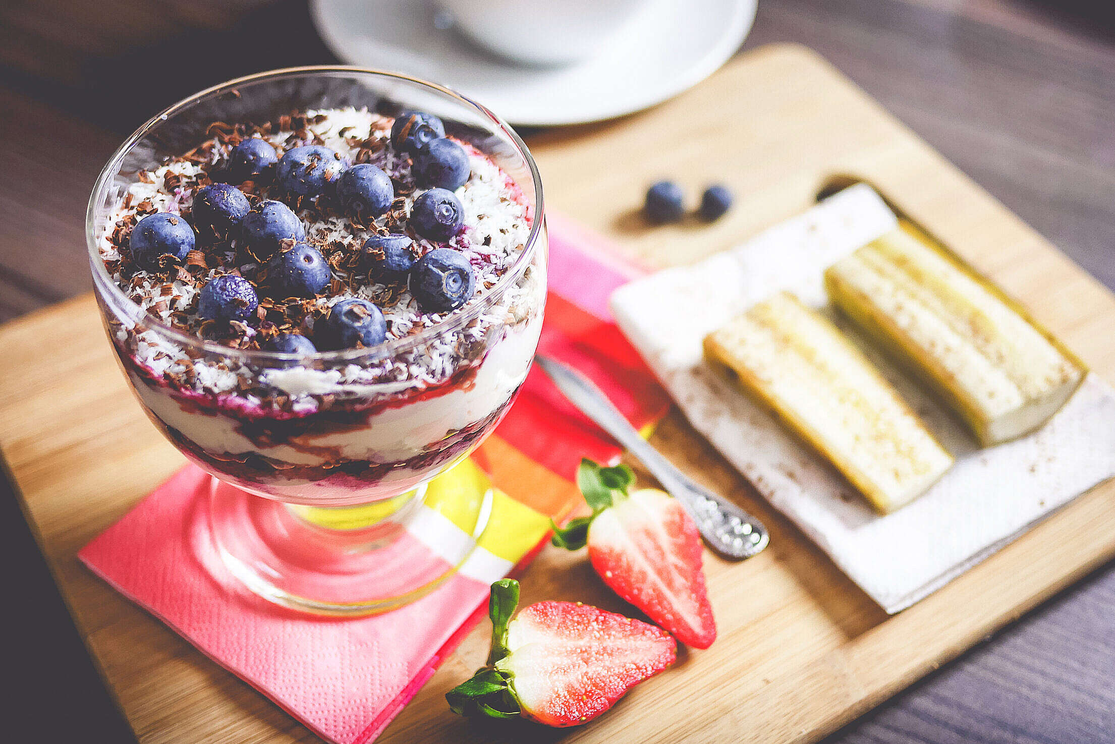 Healthy Morning Dessert: Blueberries Sundae Free Stock Photo | picjumbo