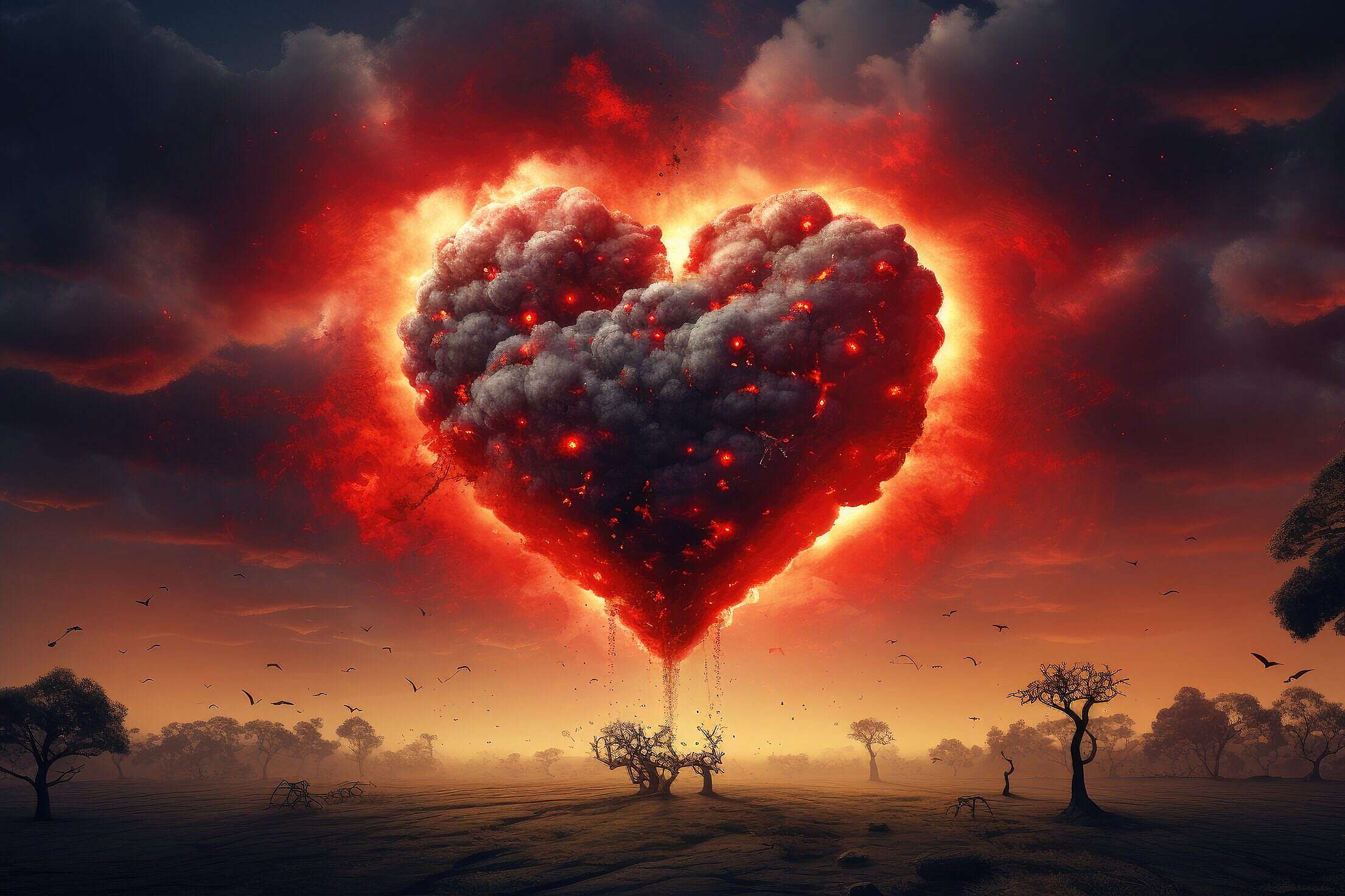 Heart-shaped Explosion of Love Free Stock Photo | picjumbo