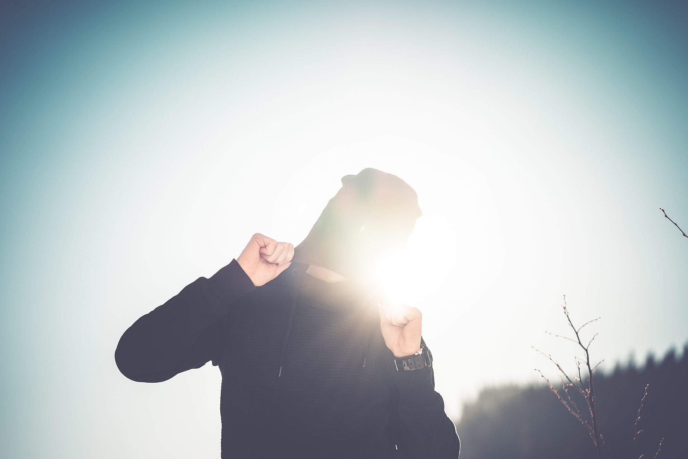 Man Hiding Himself Under His Beanie Cap Free Stock Photo | picjumbo