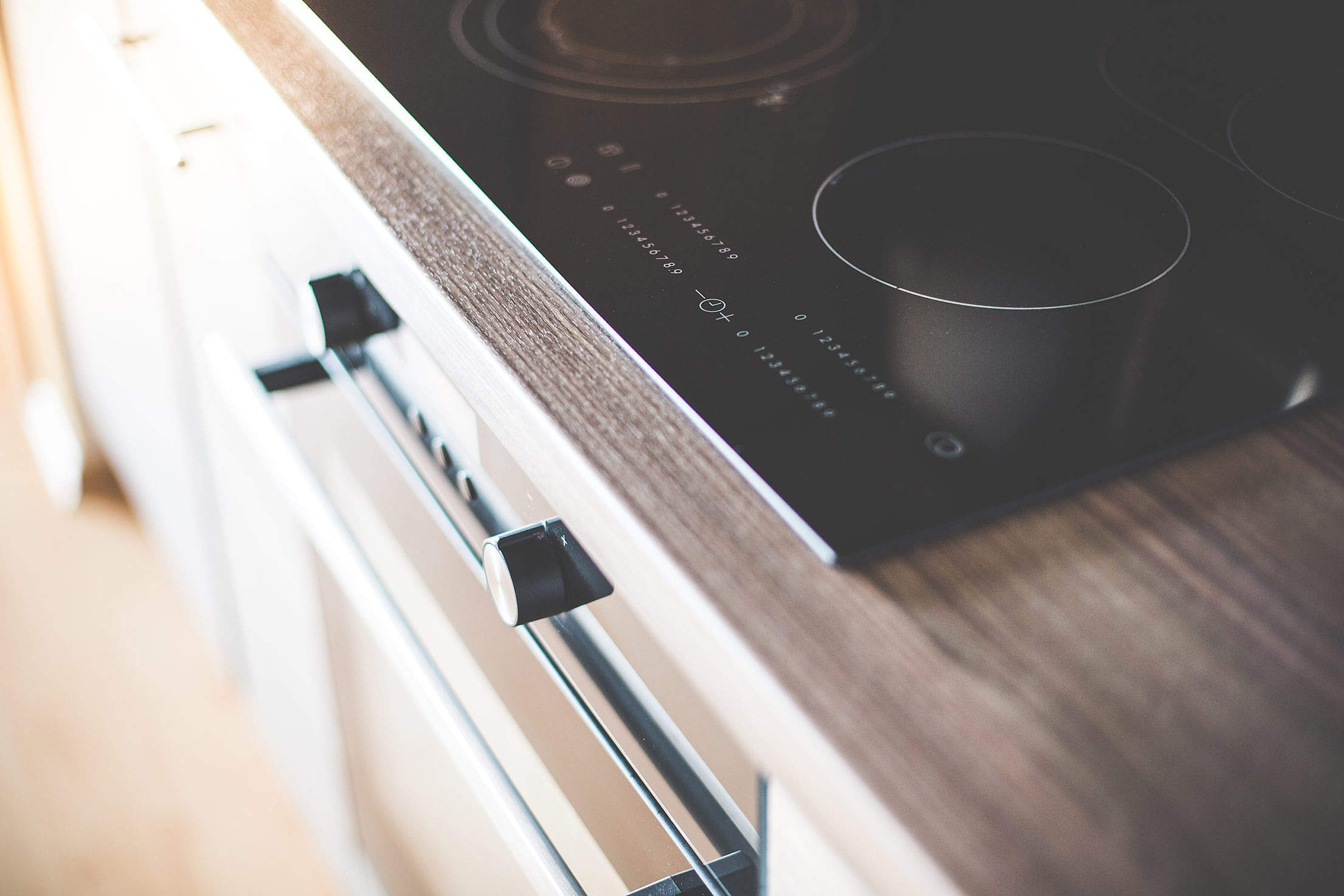 Modern Home Kitchen Glass Ceramic Cooker Close Up Free Stock Photo ...