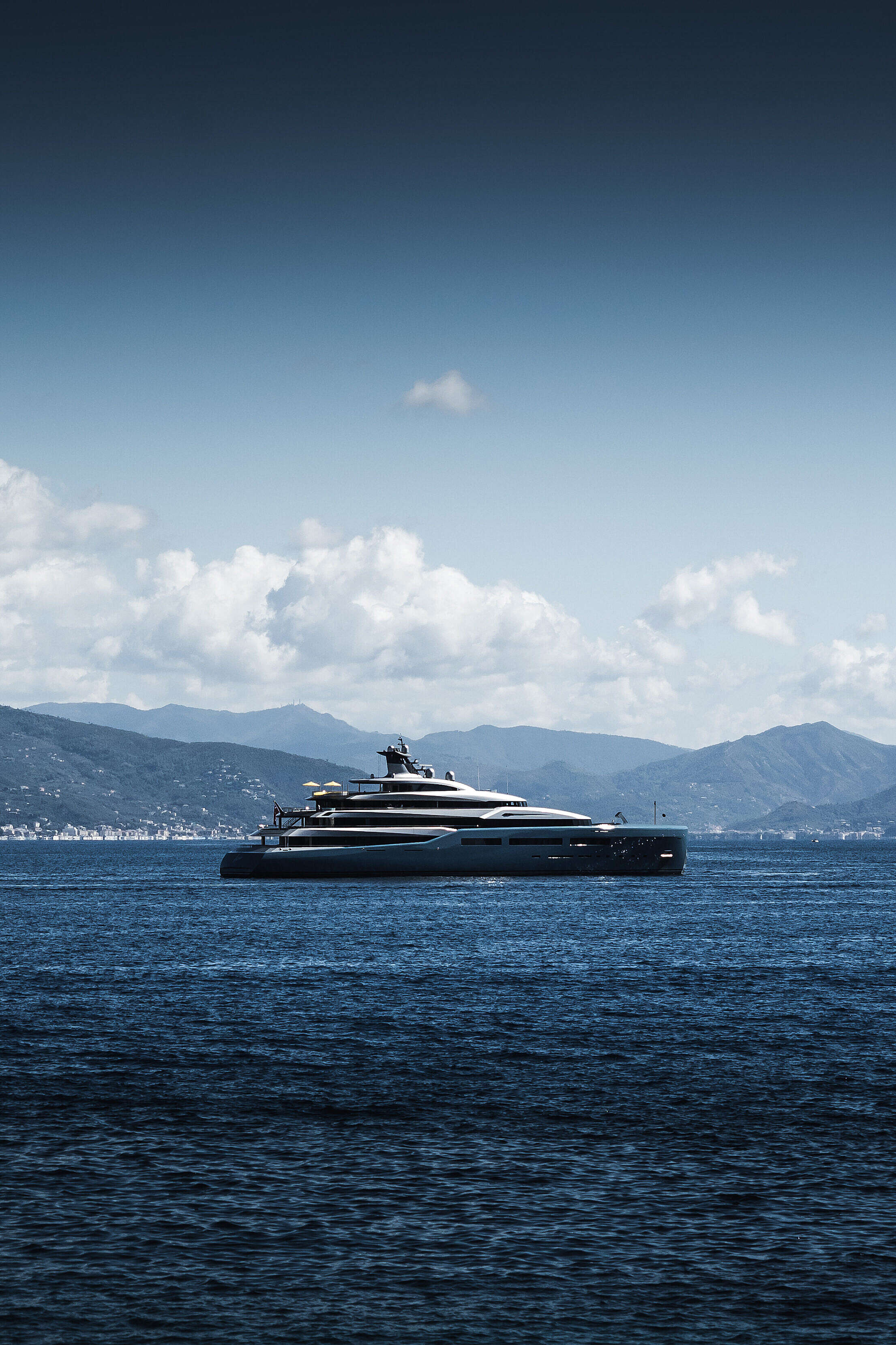 Modern Luxury Yacht Aviva Sailing around Portofino Free Stock Photo ...