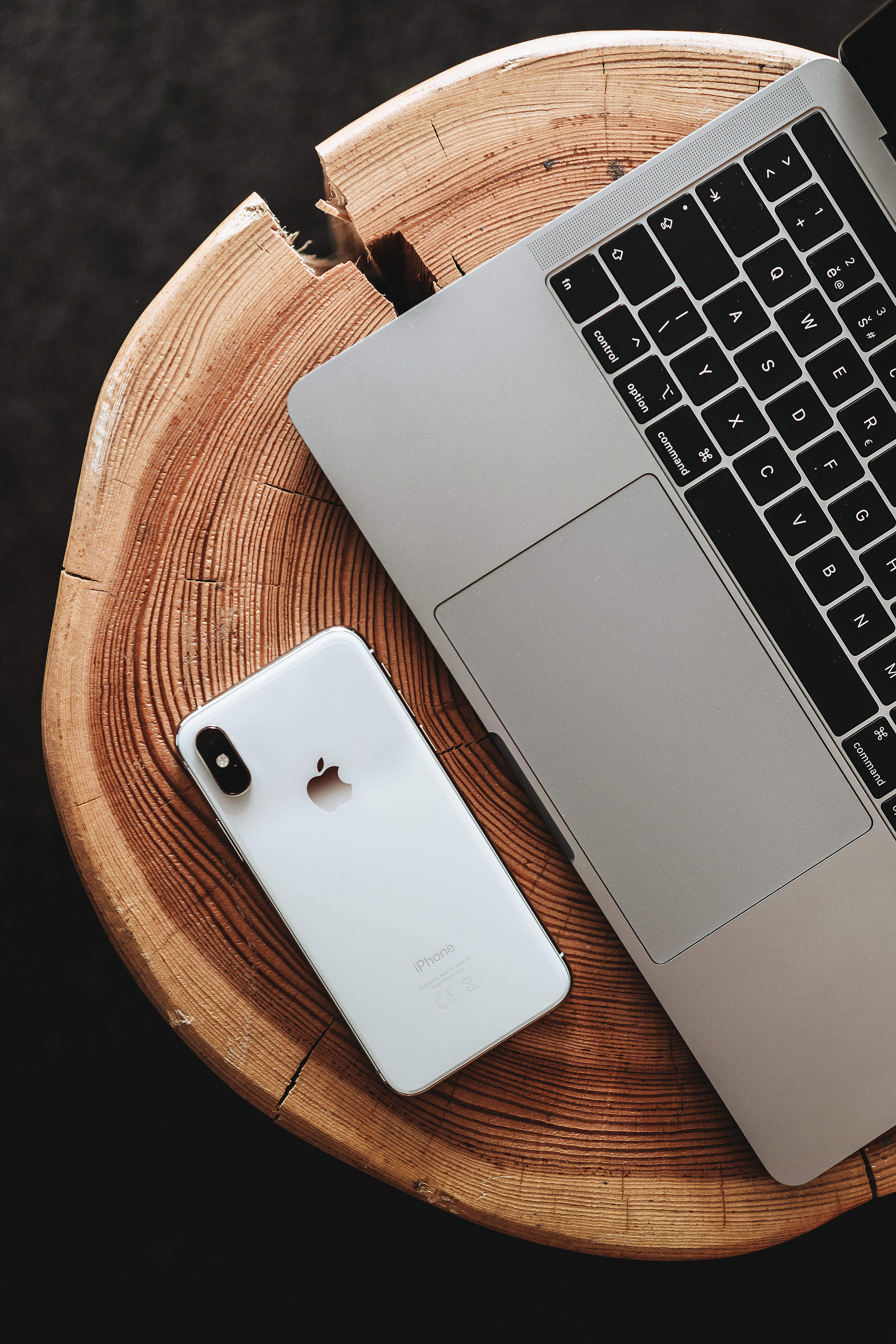 Modern Smartphone and Laptop on Wooden Table Free Stock Photo | picjumbo