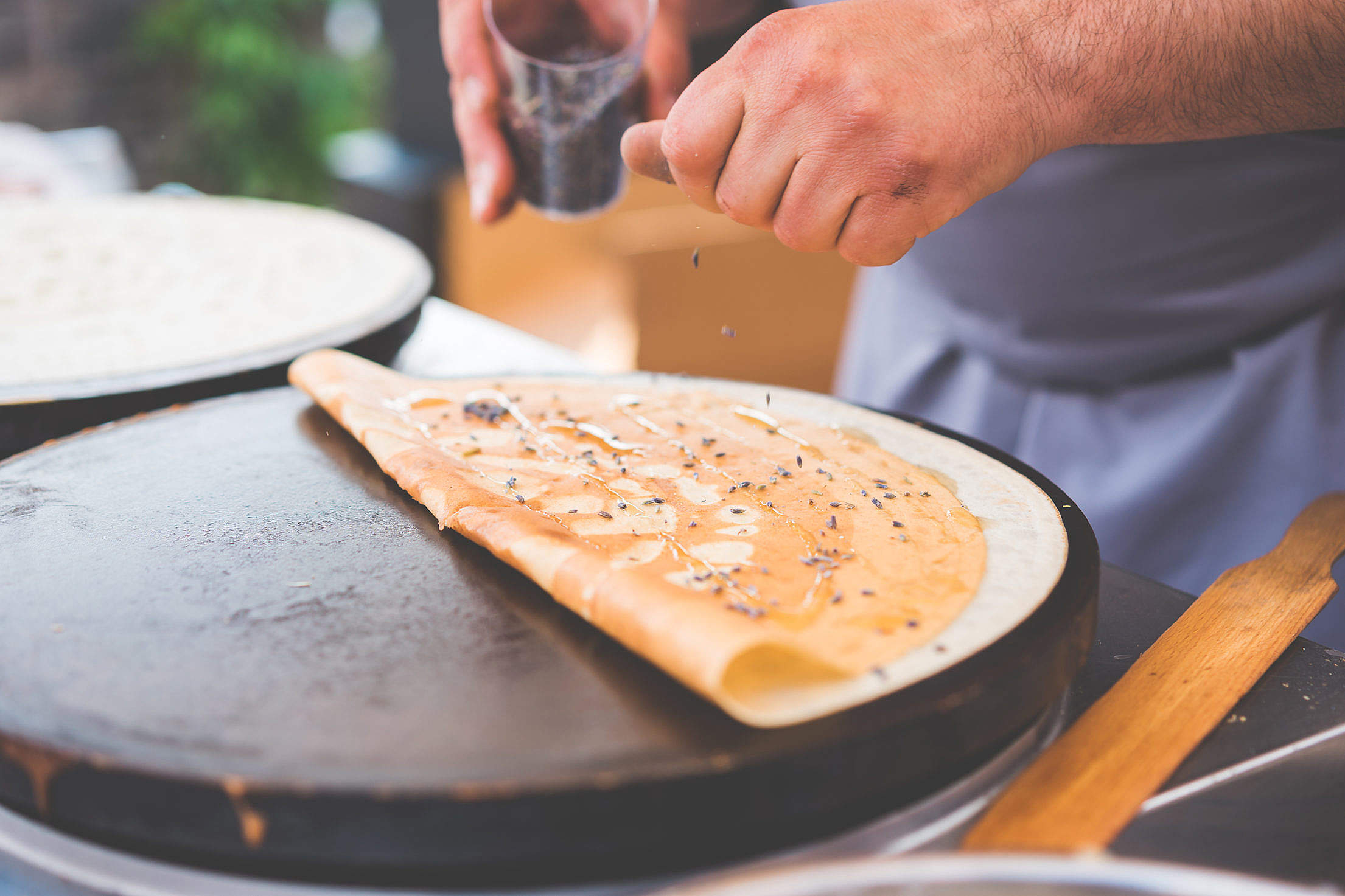 Old Man Making Healthy Crepes in Open Air Market Free Stock Photo ...