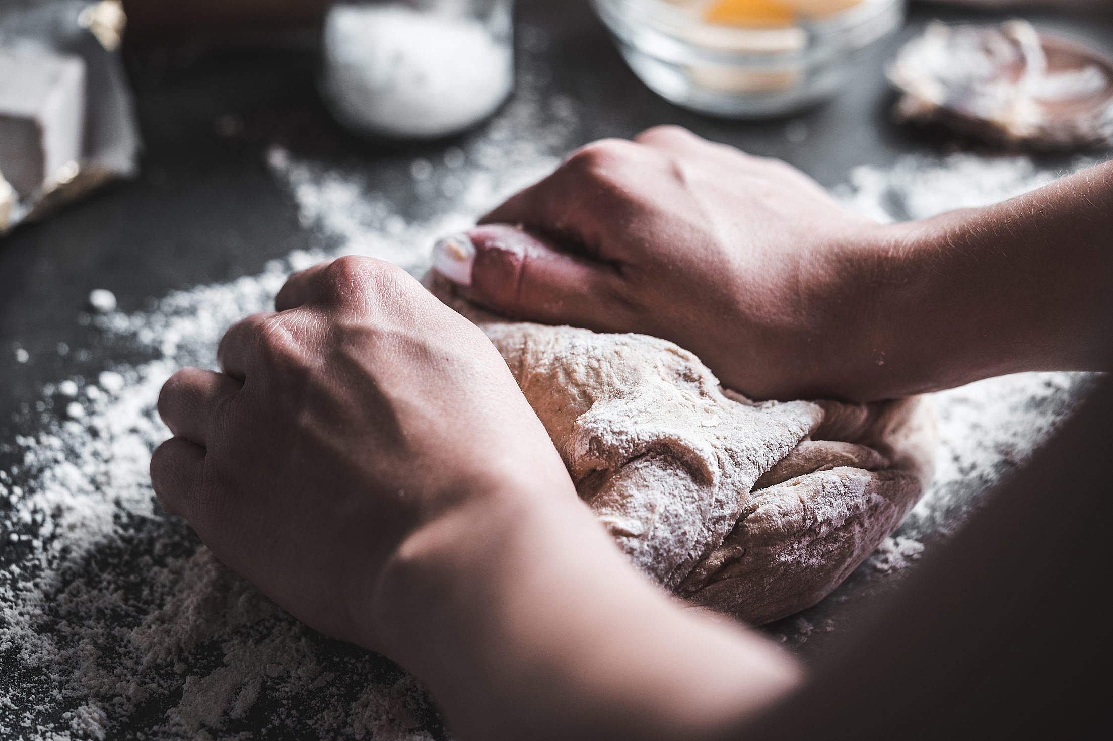 Preparing Dough for Homemade Bread Free Stock Photo | picjumbo