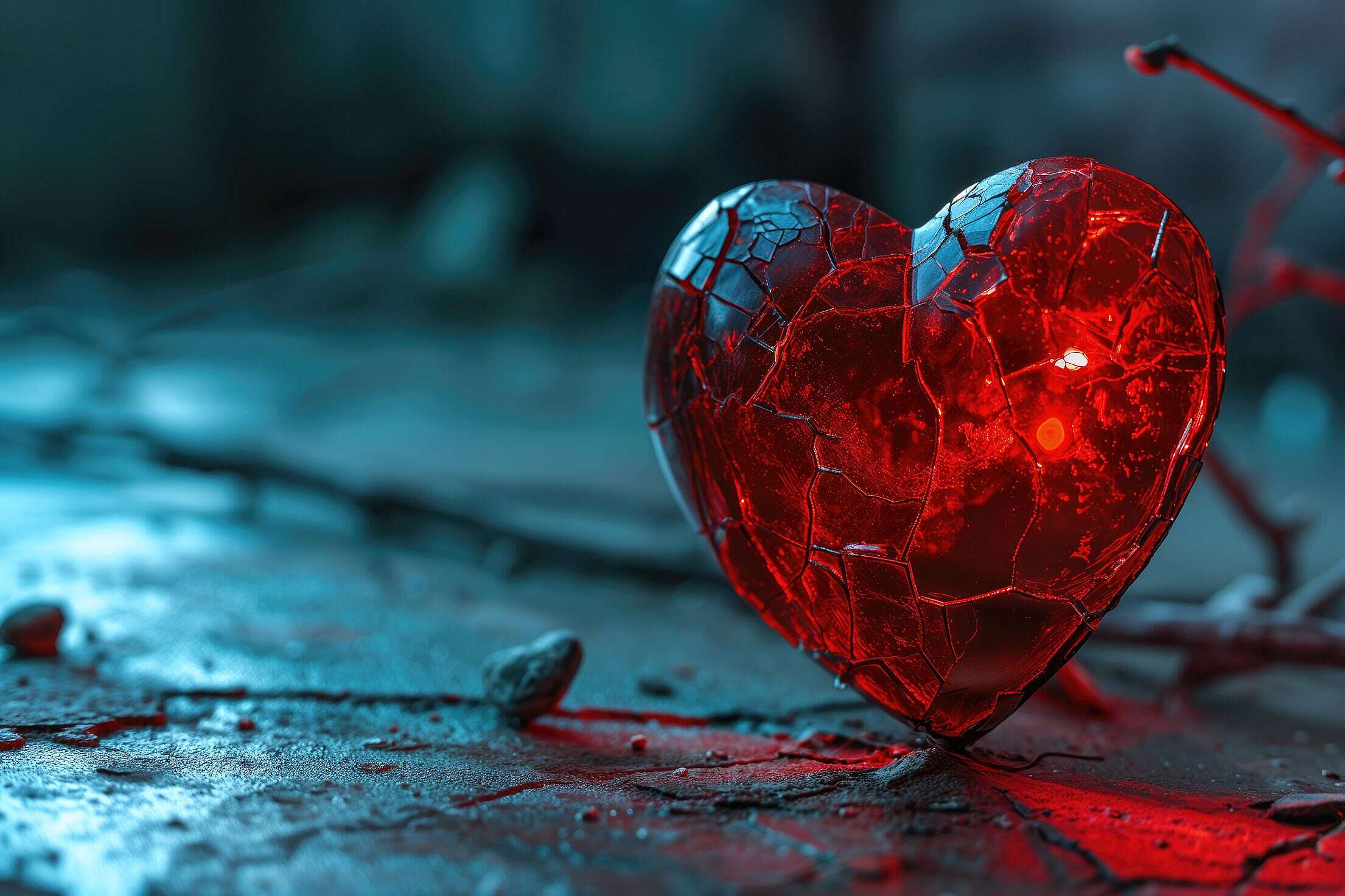 Shattered Love Heart Glued Back Together Free Stock Photo | picjumbo