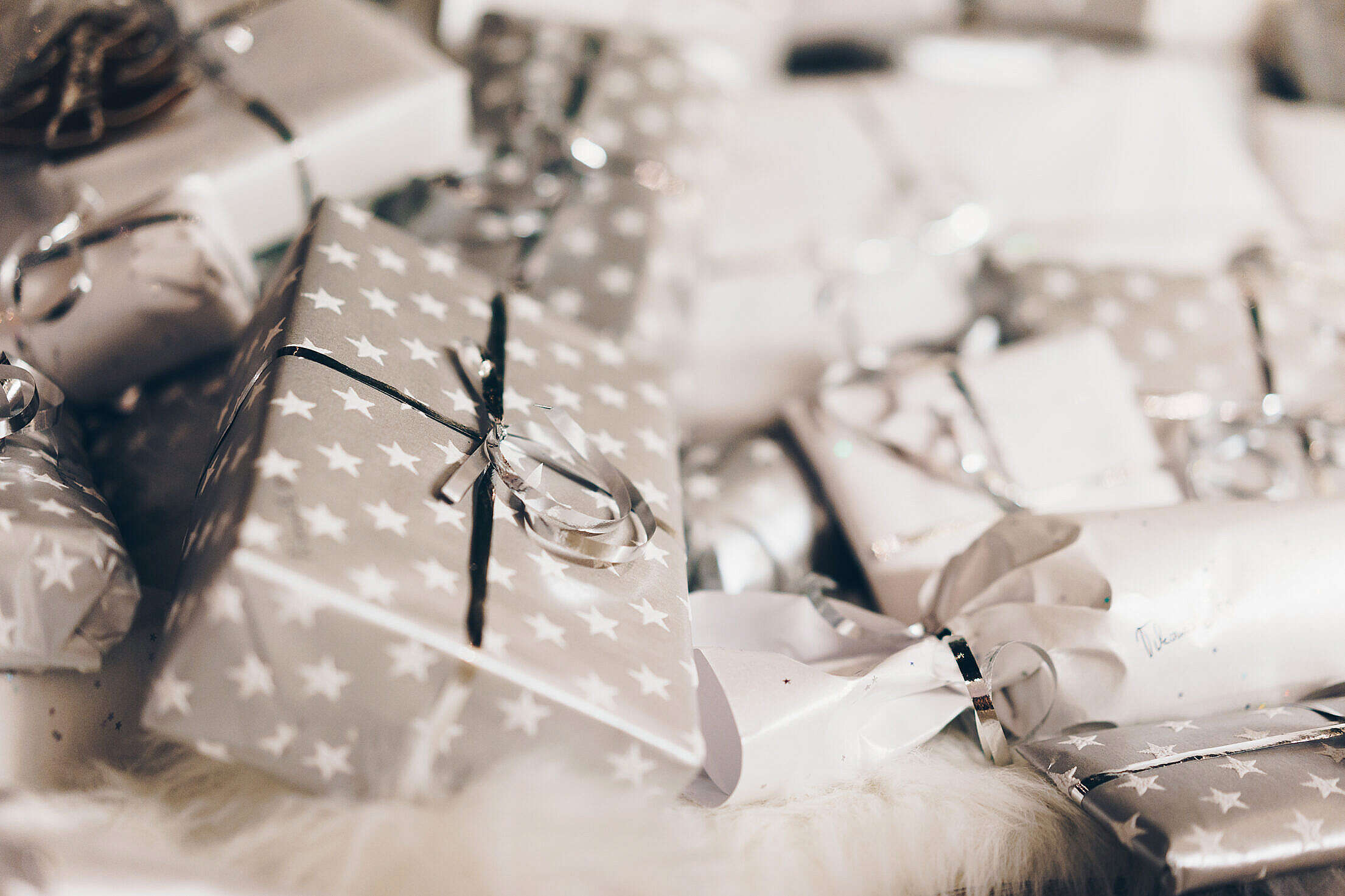 Silver Christmas Presents Free Stock Photo | picjumbo