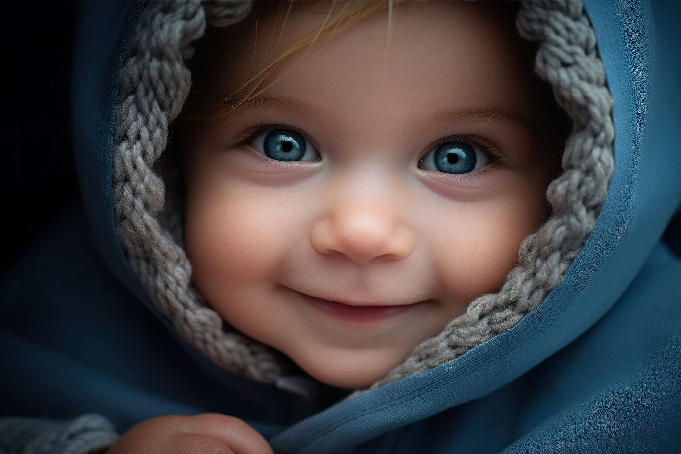 Smiling Happy Newborn Close Up Portrait Free Stock Photo | picjumbo