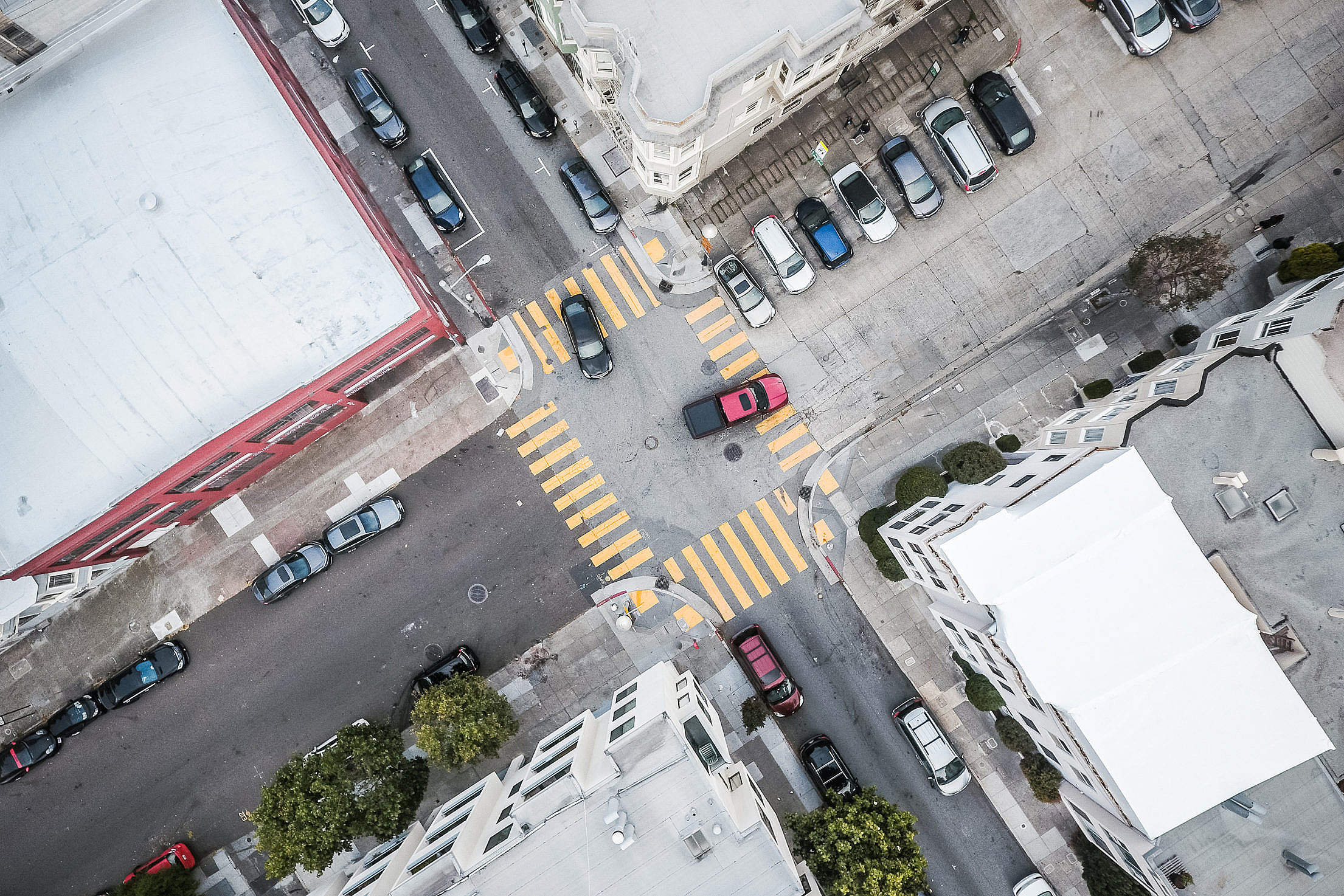 Street Road Intersection From Above Free Stock Photo | picjumbo