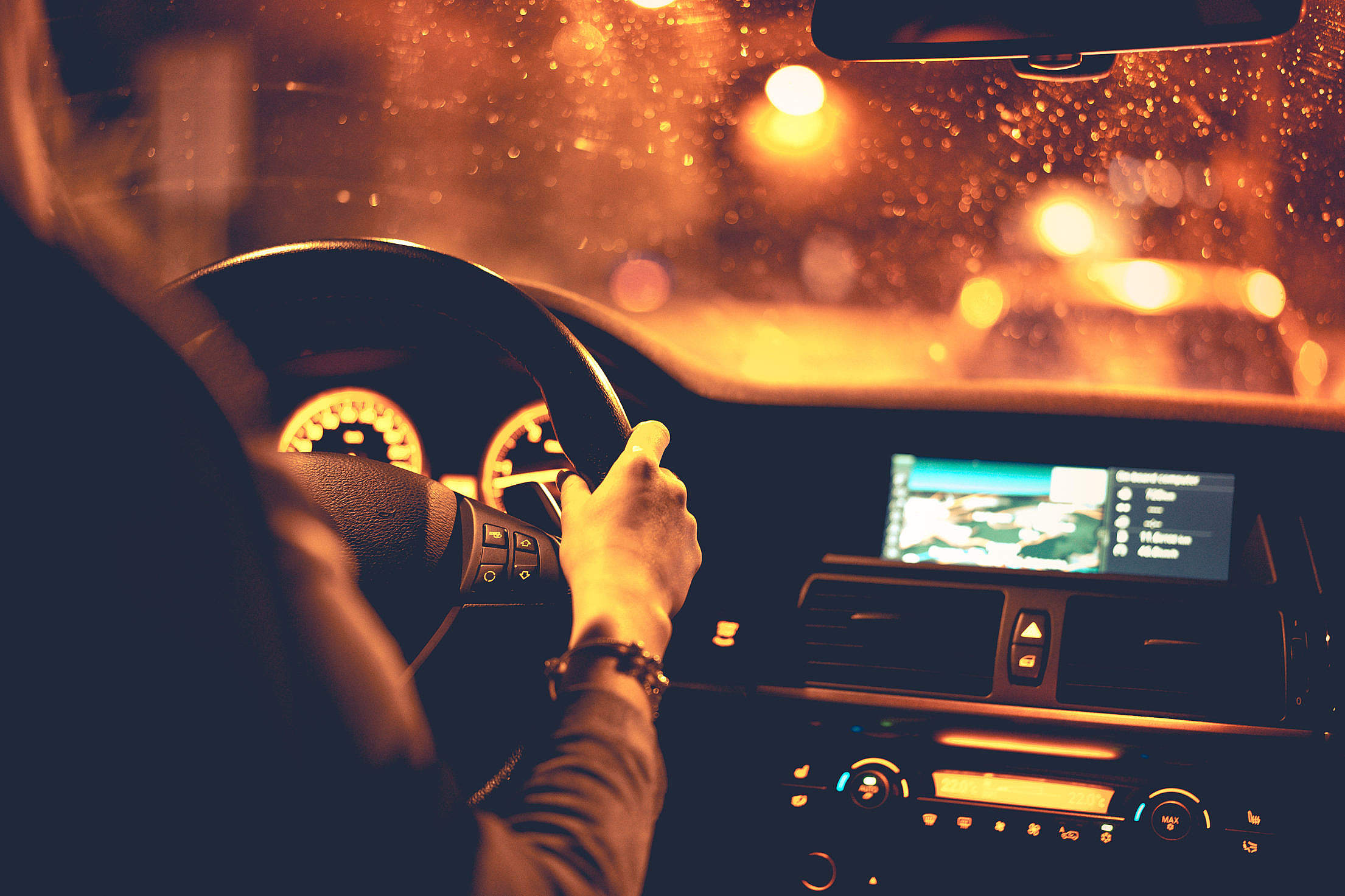 Woman Driving at Night Free Stock Photo | picjumbo