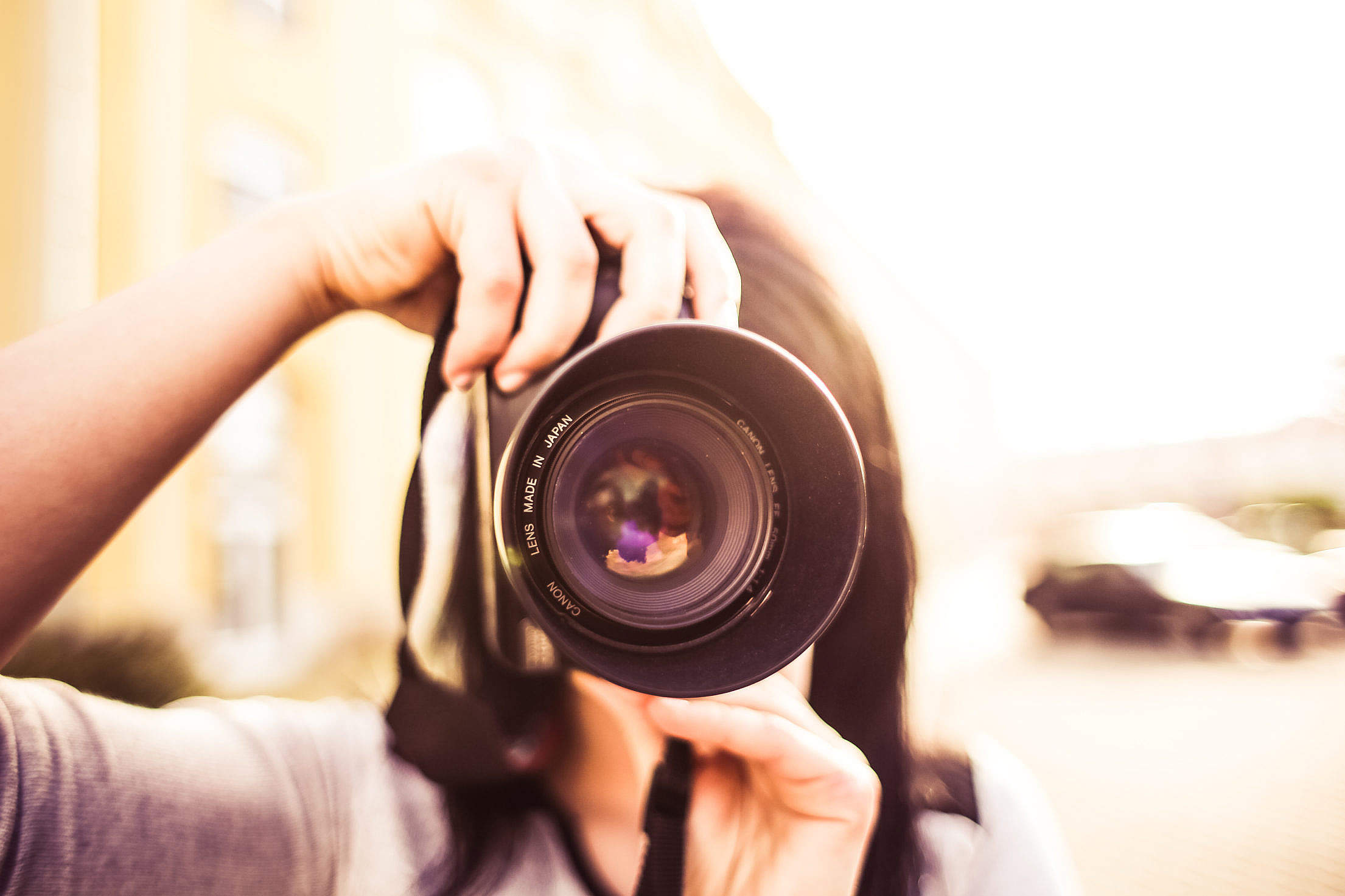 Woman Taking a Photo with DSLR Free Stock Photo | picjumbo