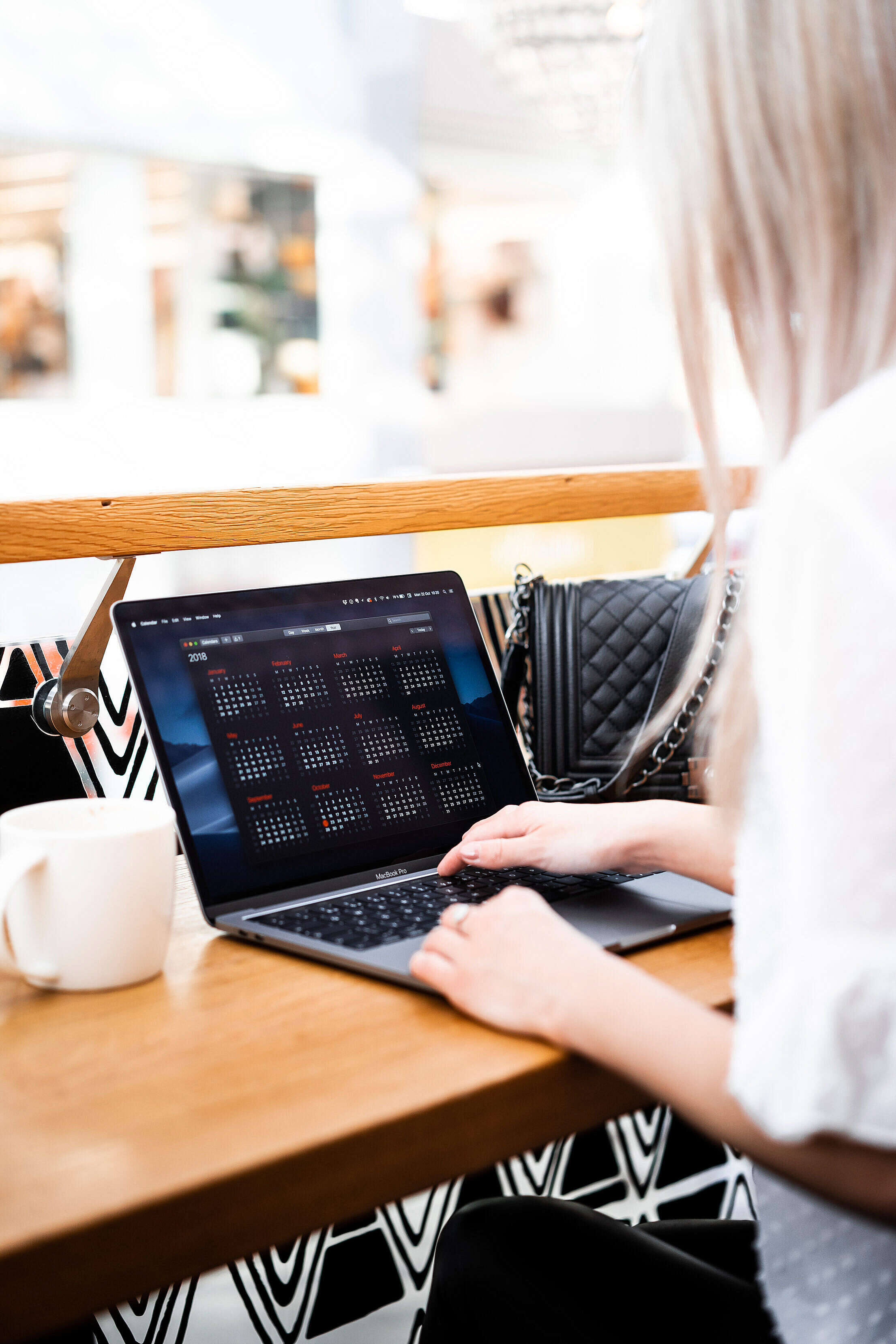 Young Woman Remote Working in a Café Free Stock Photo | picjumbo