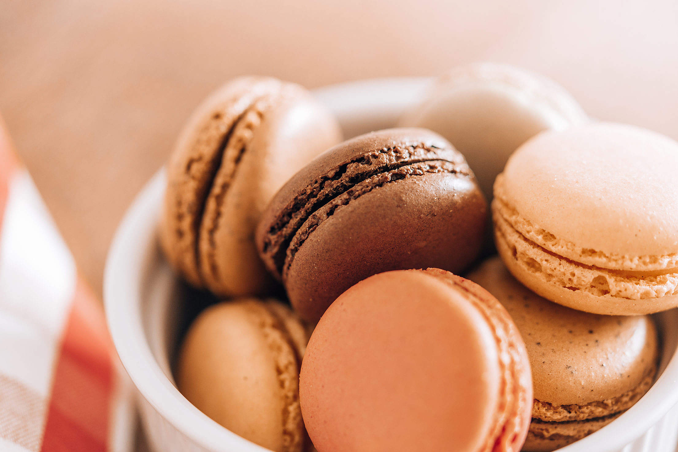 Yummy Homemade Macarons in a Bowl Free Stock Photo | picjumbo